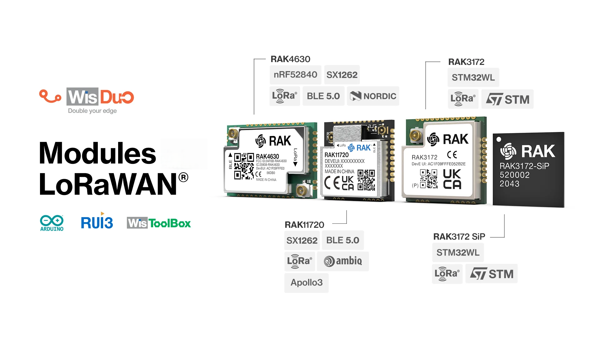 Tour d’Horizon des Modules LoRa RAKWireless : RAK4630, RAK3172, RAK811 ...